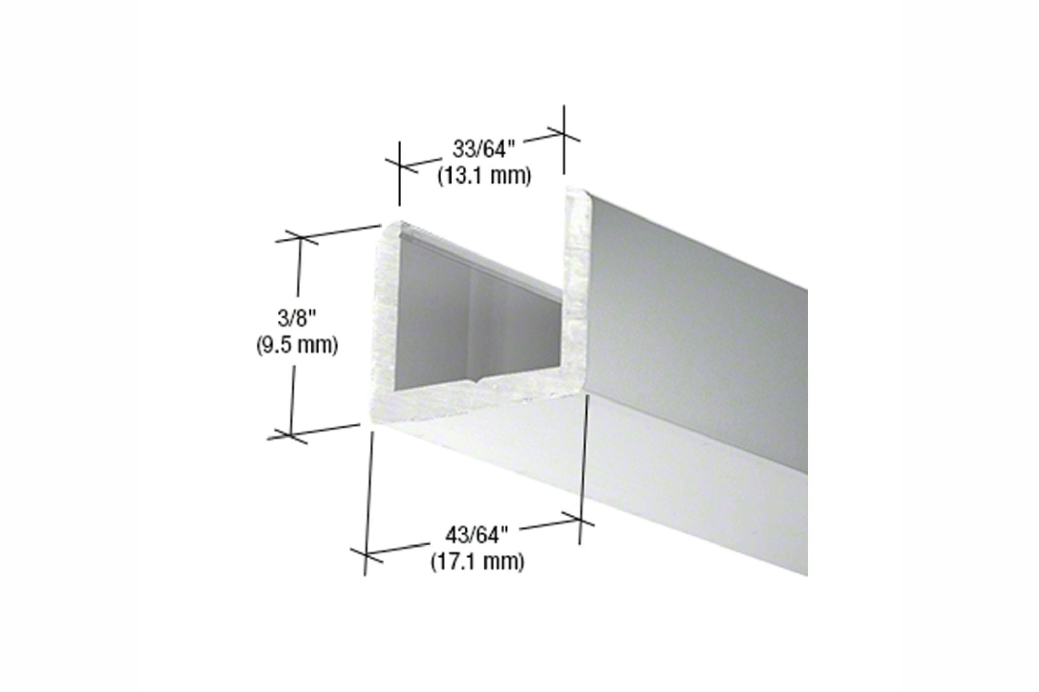 Aluminium Deep U Channel | Length 2.49m | Shower U Channel – Origin ...